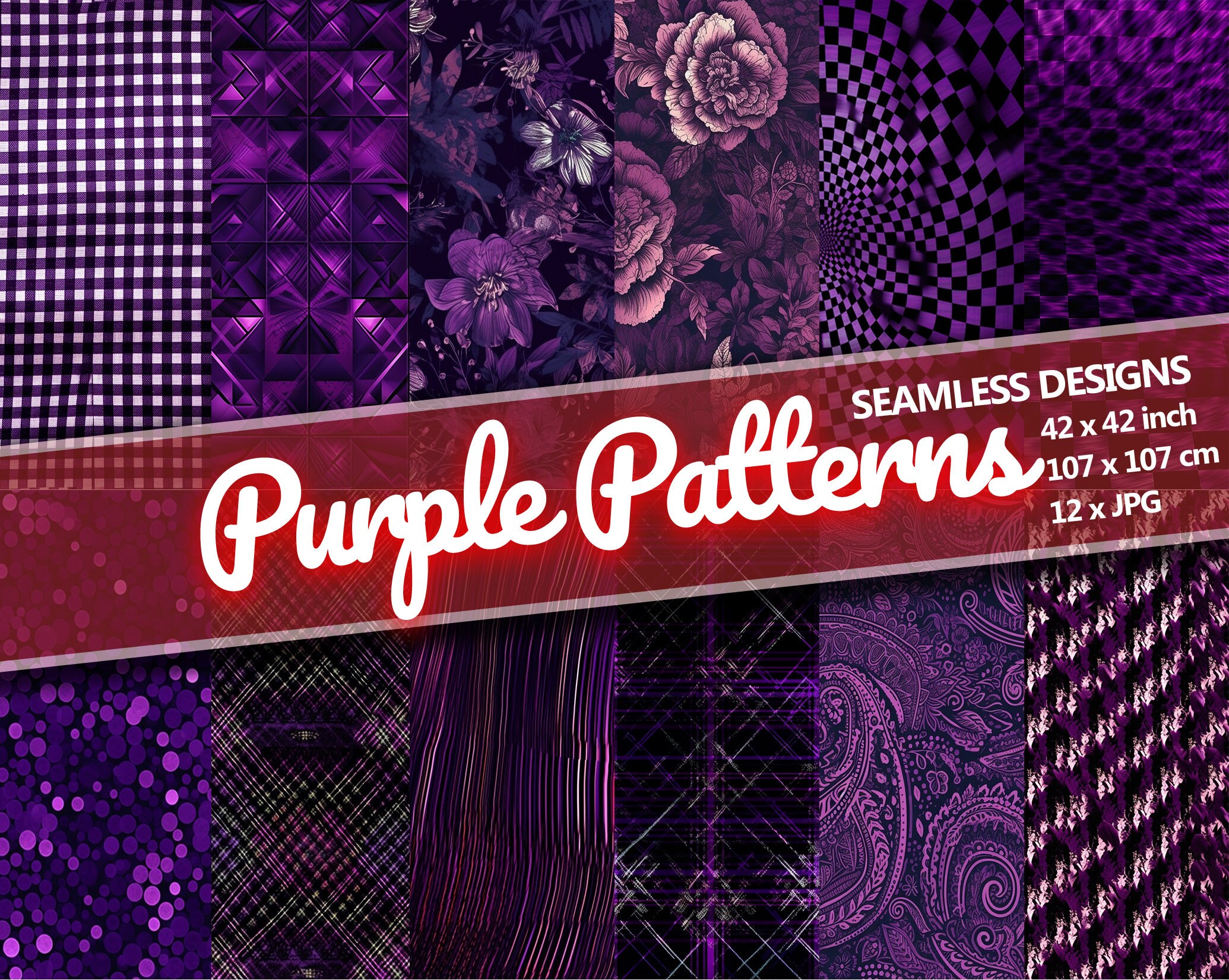 DIGITAL Paper Weirdcore Aesthetic Nostalgic Patterns 12-pack - PURPLE ...