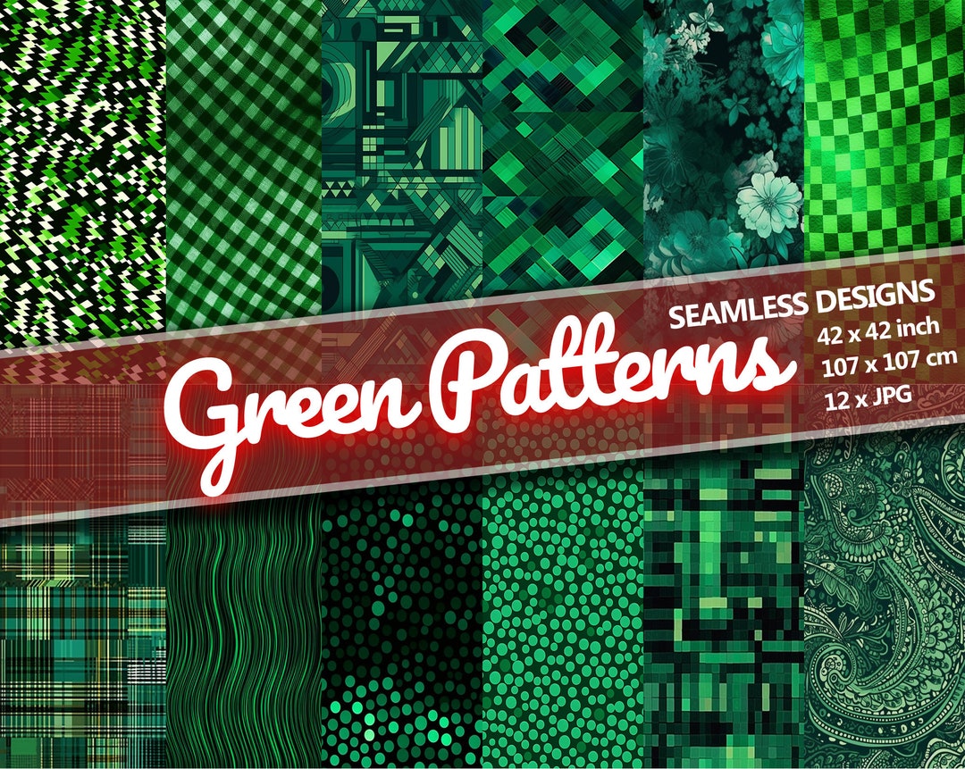 DIGITAL Paper Weirdcore Aesthetic Nostalgic Patterns 12-pack - GREEN ...