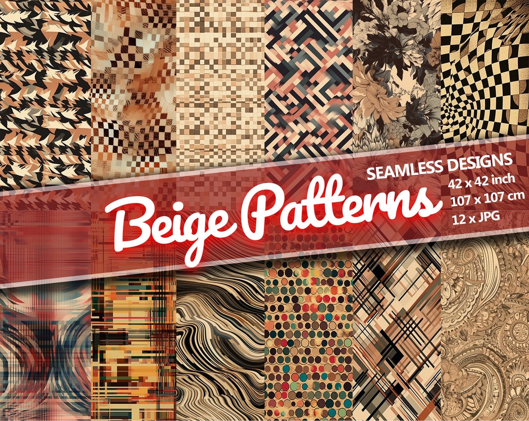DIGITAL Paper Weirdcore Aesthetic Nostalgic Patterns 12-pack - Beige ...