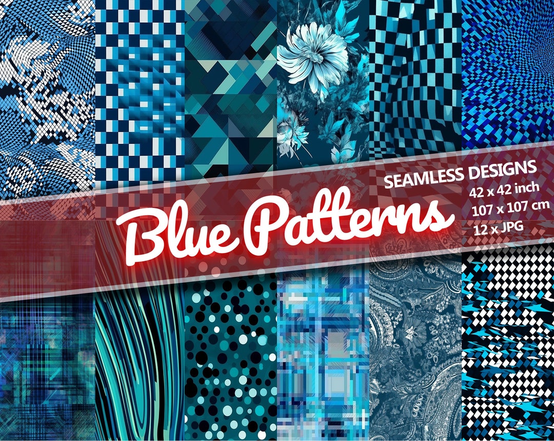 DIGITAL Paper Weirdcore Aesthetic Nostalgic Patterns 12-pack Blue ...