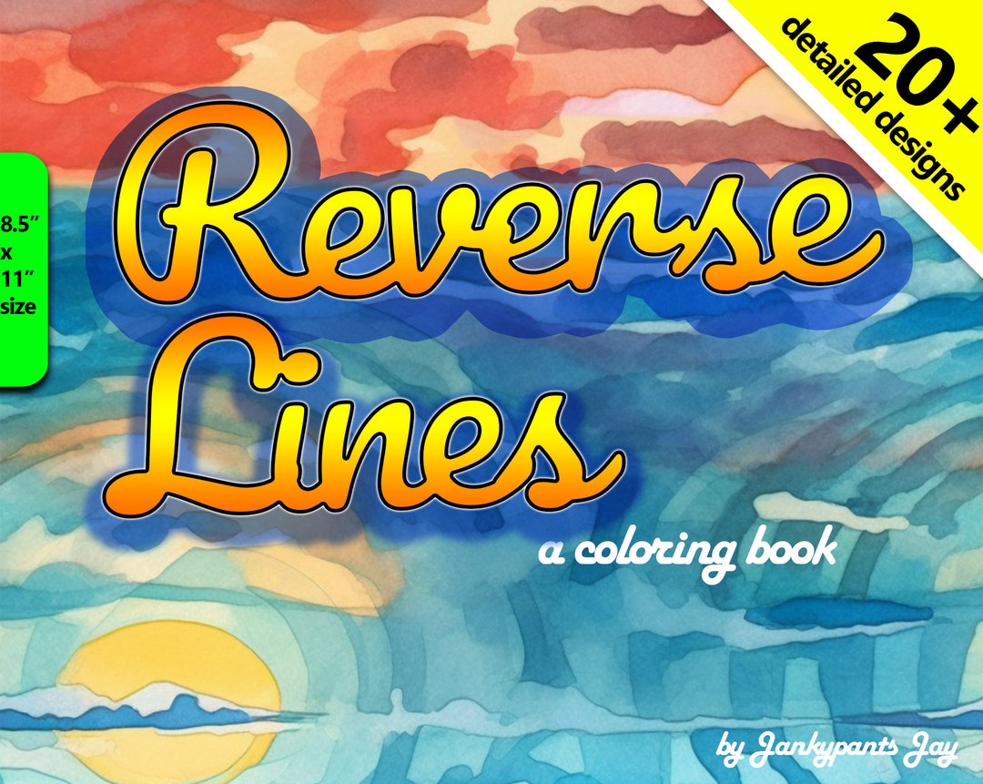 Reverse Lines: A PRINTABLE Coloring Book of Landscapes, Shapes, and ...