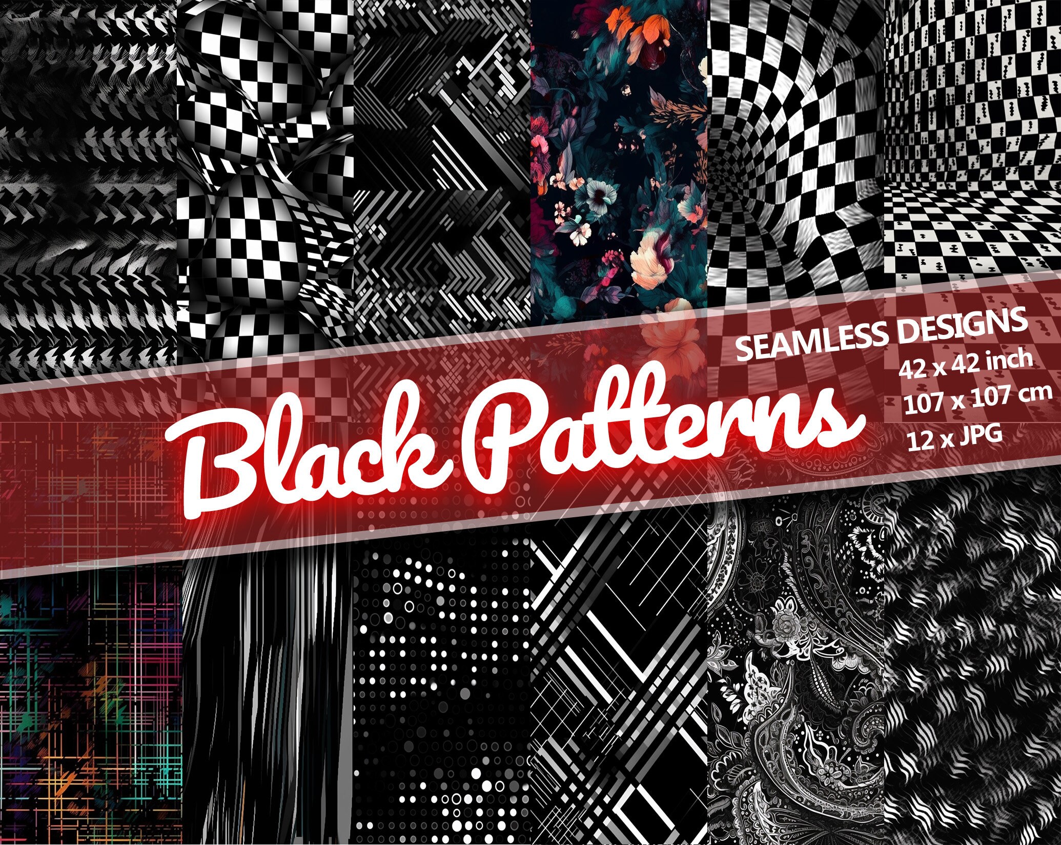 DIGITAL Paper Weirdcore Aesthetic Nostalgic Patterns 12-pack - BLACK ...