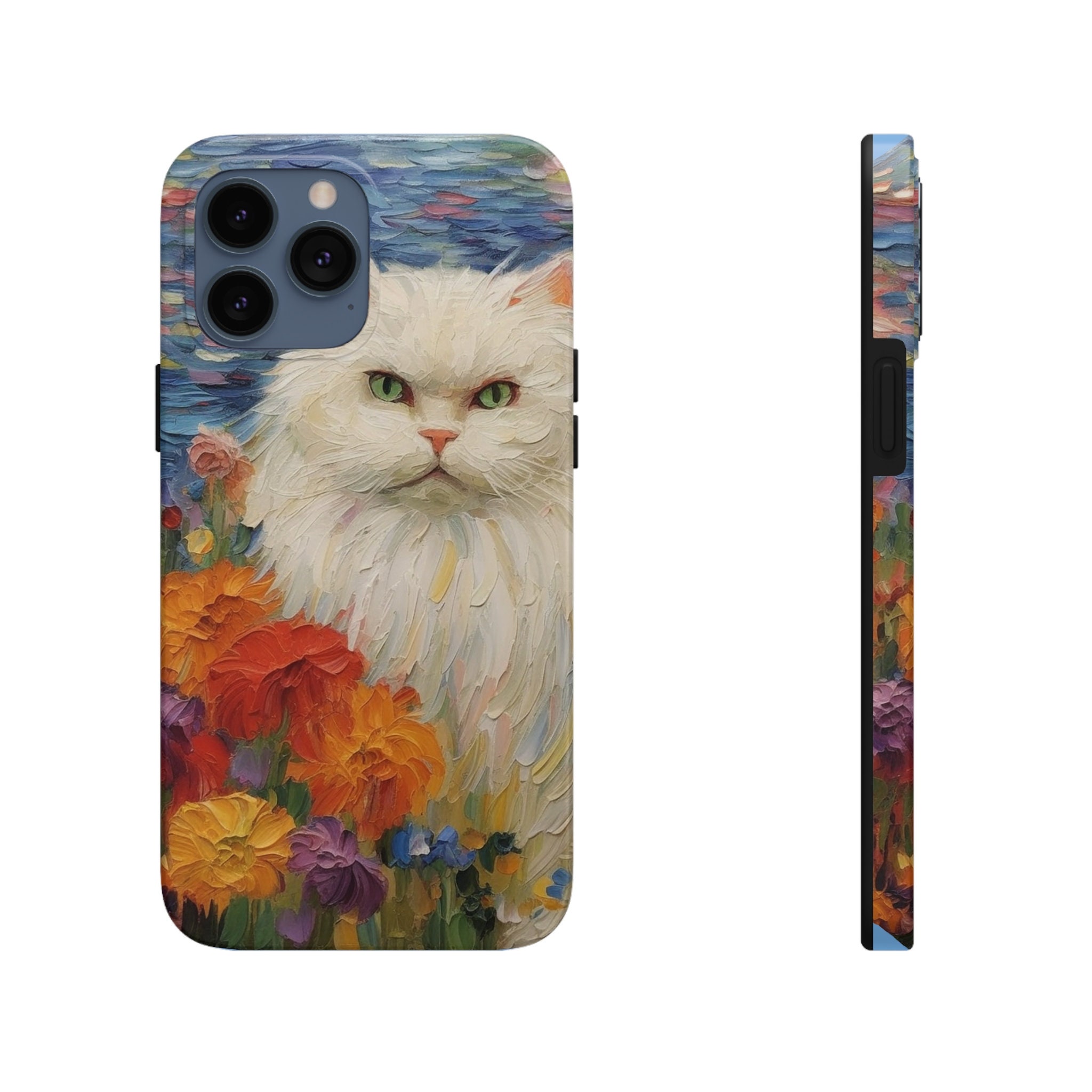 Persian Cat Monet-style Portrait Tough iPhone Cases 14, 13, 12 - Etsy