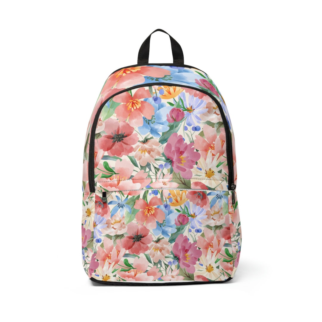 Backpack Watercolor Flower Garden Pattern Pretty Beautiful Design - Etsy