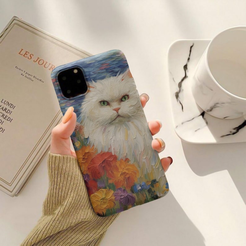 Persian Cat Monet-style Portrait Tough iPhone Cases 14, 13, 12 - Etsy