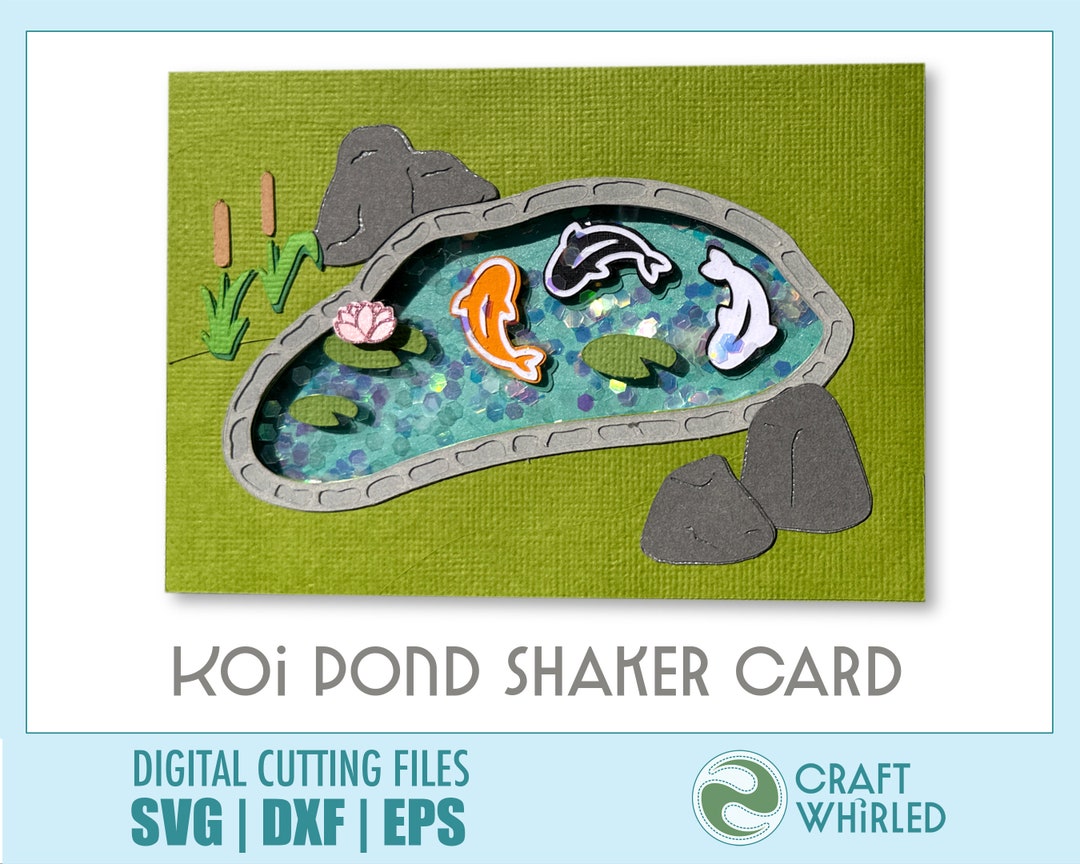 Koi Pond Shaker Card SVG, DXF, EPS Shaker Card Cut File Cricut ...
