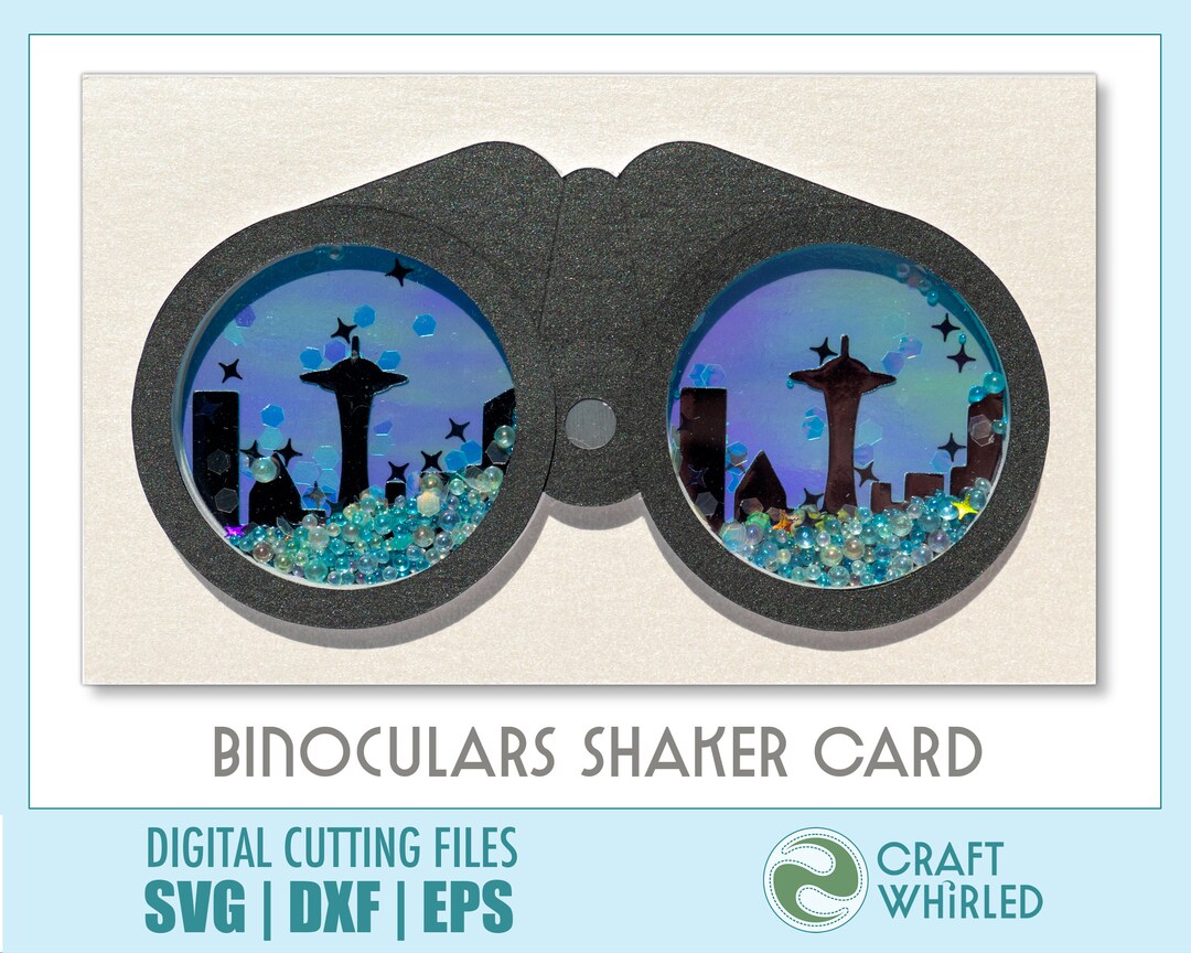 Binoculars Shaker Card | SVG, DXF, EPS Shaker Card Cut File | Cricut ...