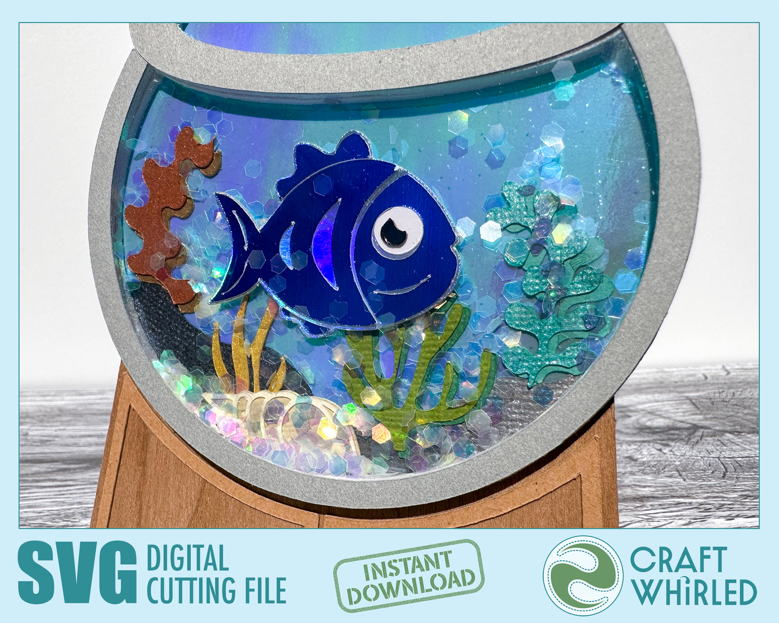 Fish Bowl Shaker Card SVG, DXF, EPS Shaker Card Cut File Cricut ...