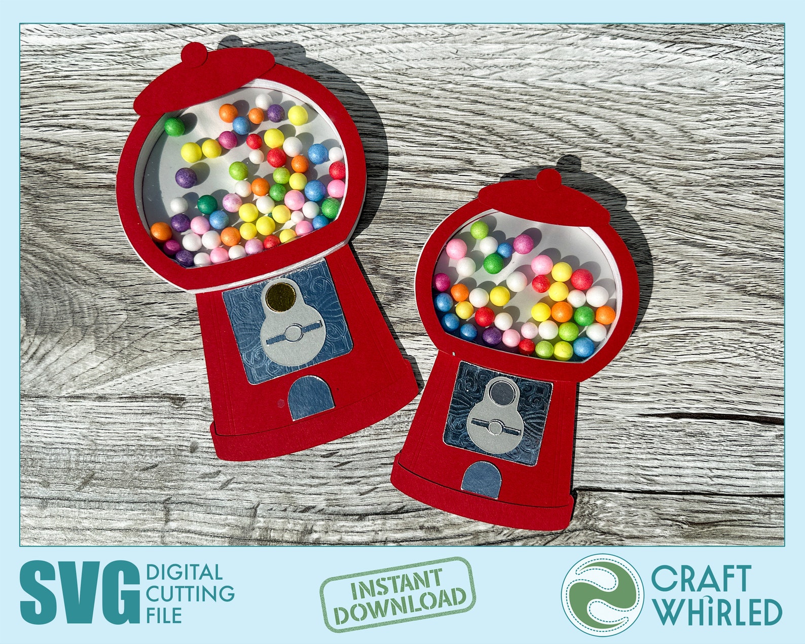 Gumball Machine Shaker Card | SVG, DXF, EPS Shaker Card Cut File ...