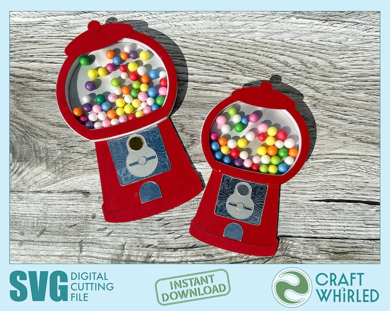 Gumball Machine Shaker Card / SVG, DXF, EPS Shaker Card Cut File ...