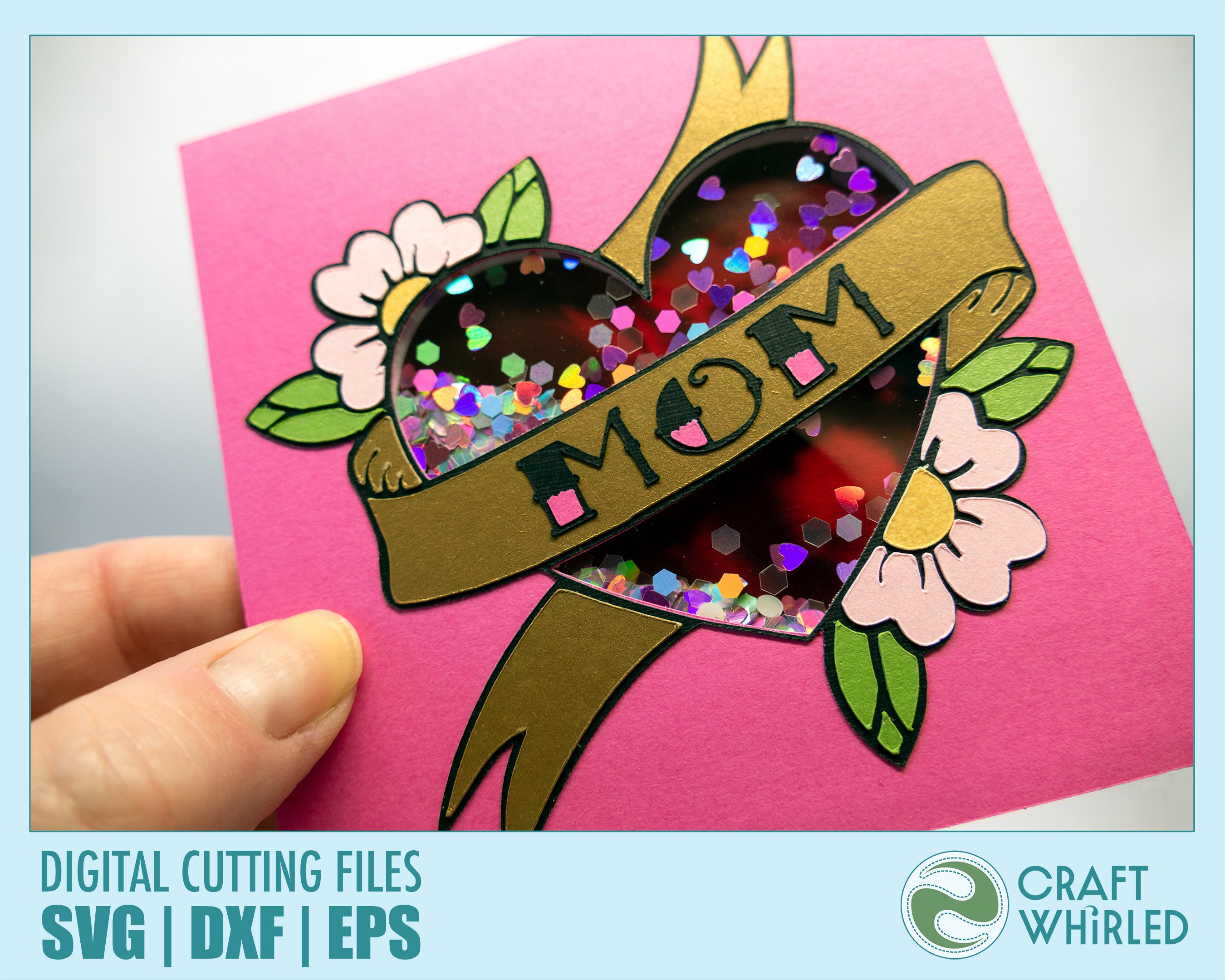 Tattoo Heart Shaker Card | SVG, DXF, EPS Shaker Card Cut File | Cricut ...