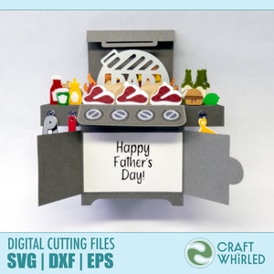 Pop-up Grill Card | SVG, DXF, EPS 3D Card Cut File | Cricut Silhouette ...