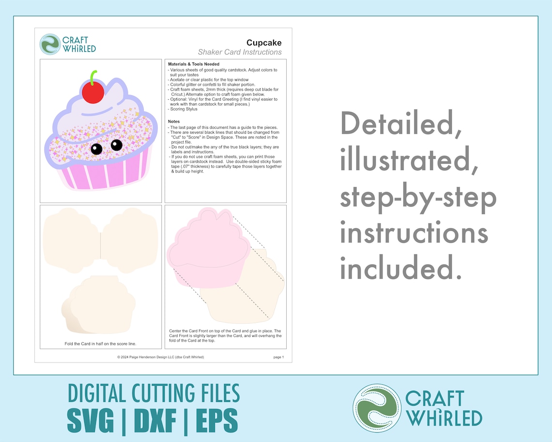 Cupcake Shaker Card SVG, DXF, EPS Shaker Card Cut File Cricut ...