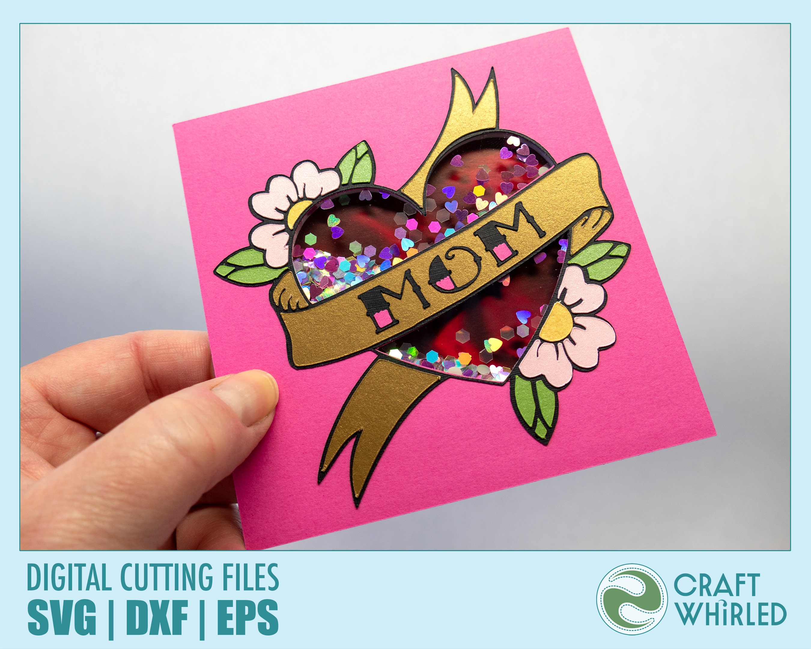 Tattoo Heart Shaker Card | SVG, DXF, EPS Shaker Card Cut File | Cricut ...