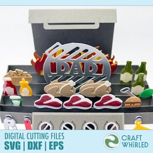 Pop-up Grill Card | SVG, DXF, EPS 3D Card Cut File | Cricut Silhouette ...