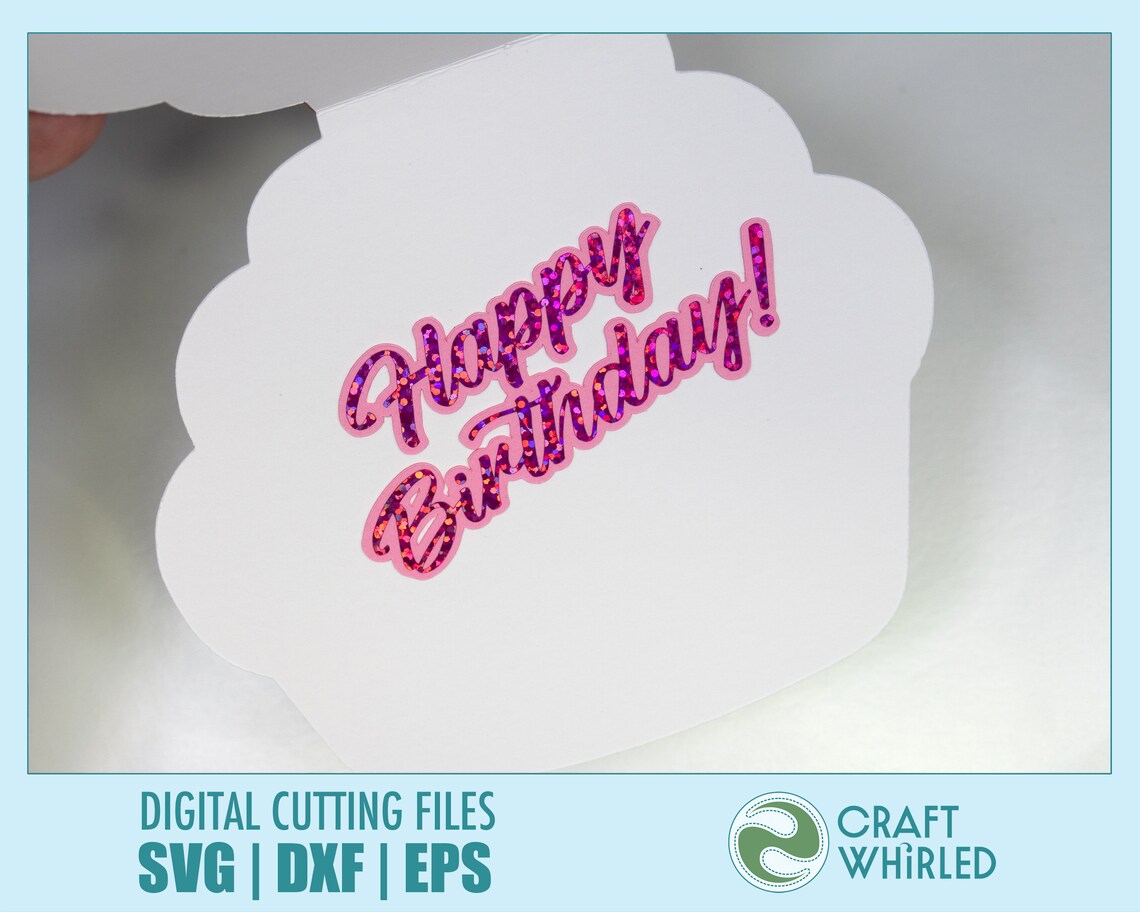 Cupcake Shaker Card SVG, DXF, EPS Shaker Card Cut File Cricut ...