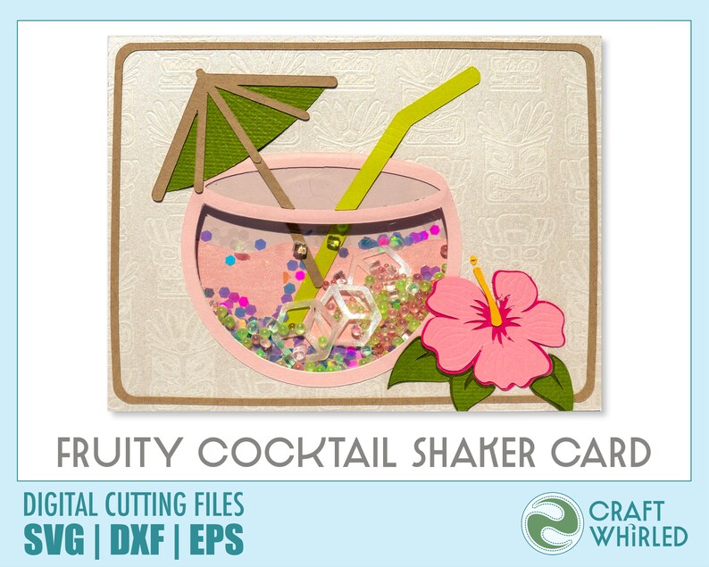 Summer Cocktail Shaker Card fruity SVG DXF EPS Shaker - Etsy