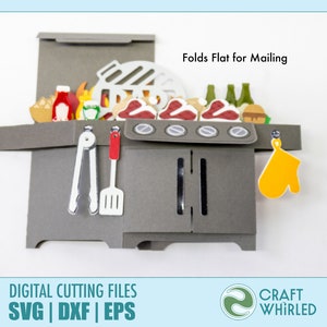 Pop-up Grill Card | SVG, DXF, EPS 3D Card Cut File | Cricut Silhouette ...