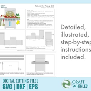 Pop-up Grill Card | SVG, DXF, EPS 3D Card Cut File | Cricut Silhouette ...