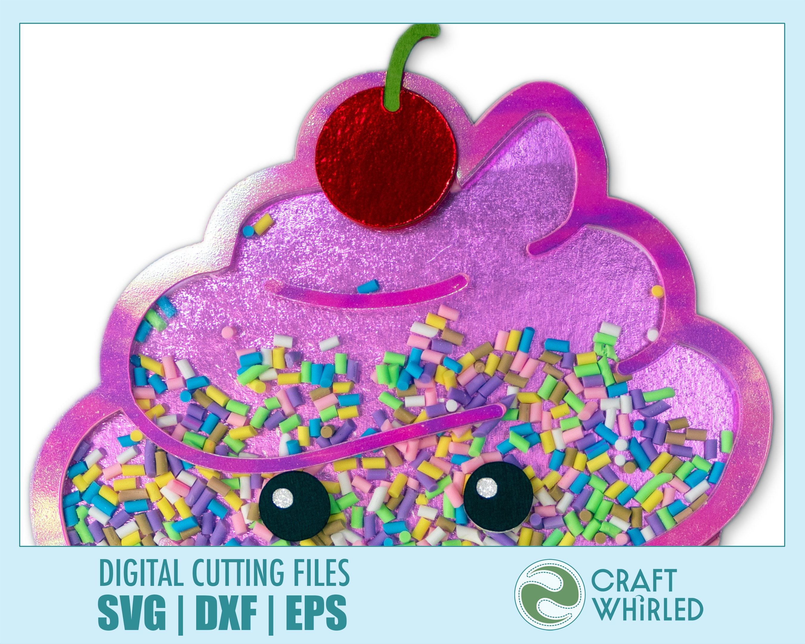 Cupcake Shaker Card | SVG, DXF, EPS Shaker Card Cut File | Cricut ...
