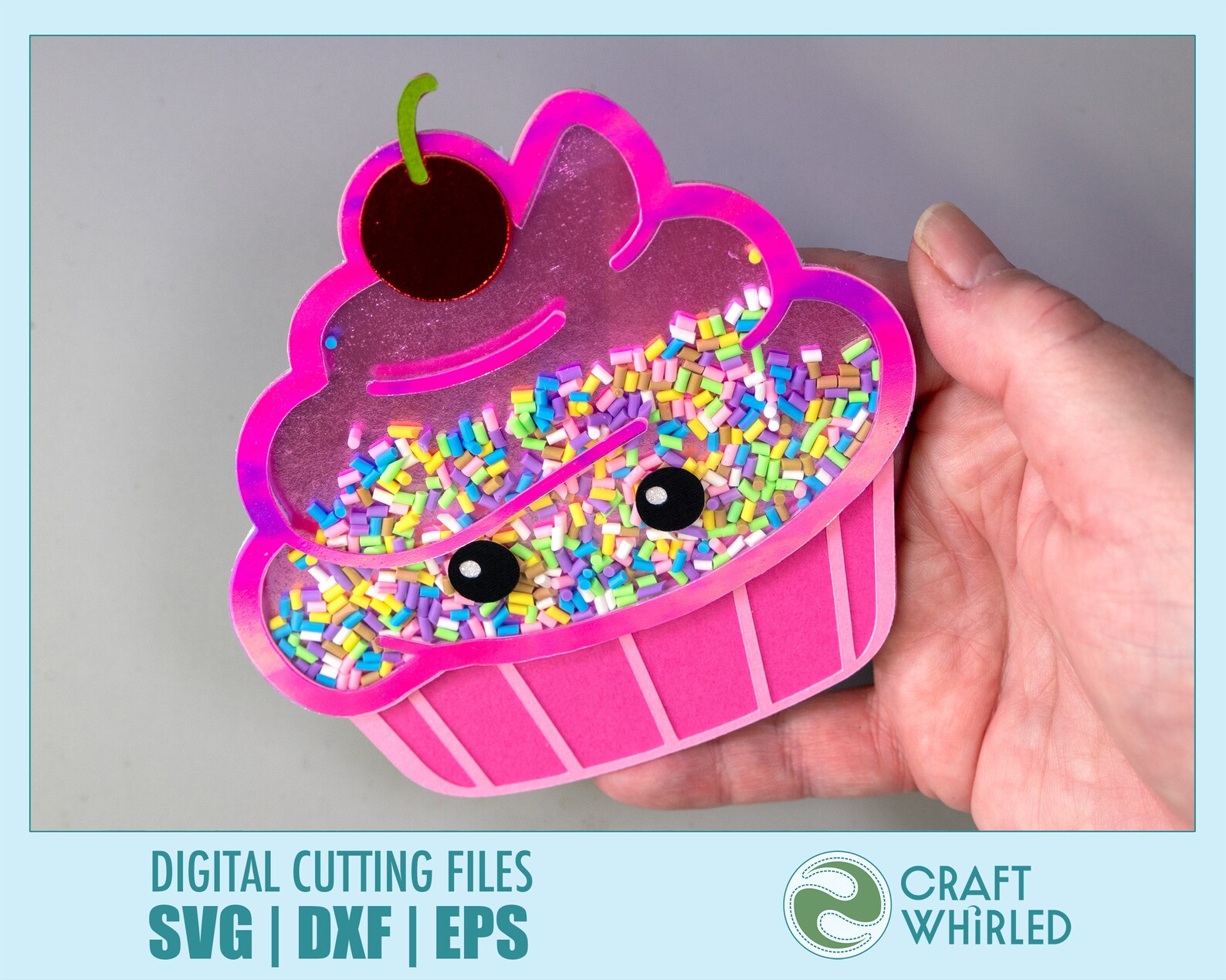 Cupcake Shaker Card SVG, DXF, EPS Shaker Card Cut File Cricut ...