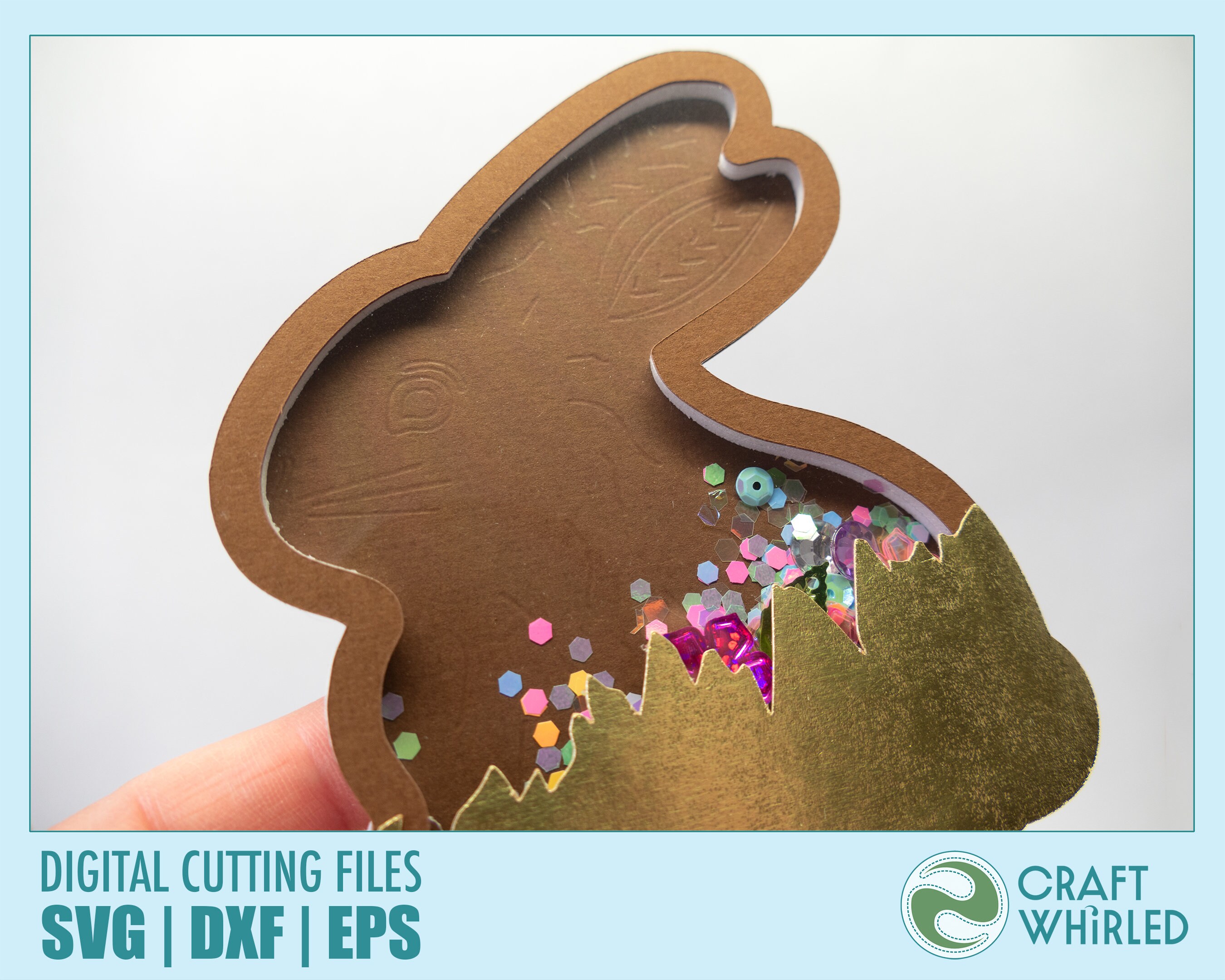 Chocolate Bunny Shaker Card SVG, DXF, EPS Shaker Card Cut File Cricut ...