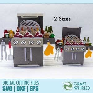 Pop-up Grill Card | SVG, DXF, EPS 3D Card Cut File | Cricut Silhouette ...