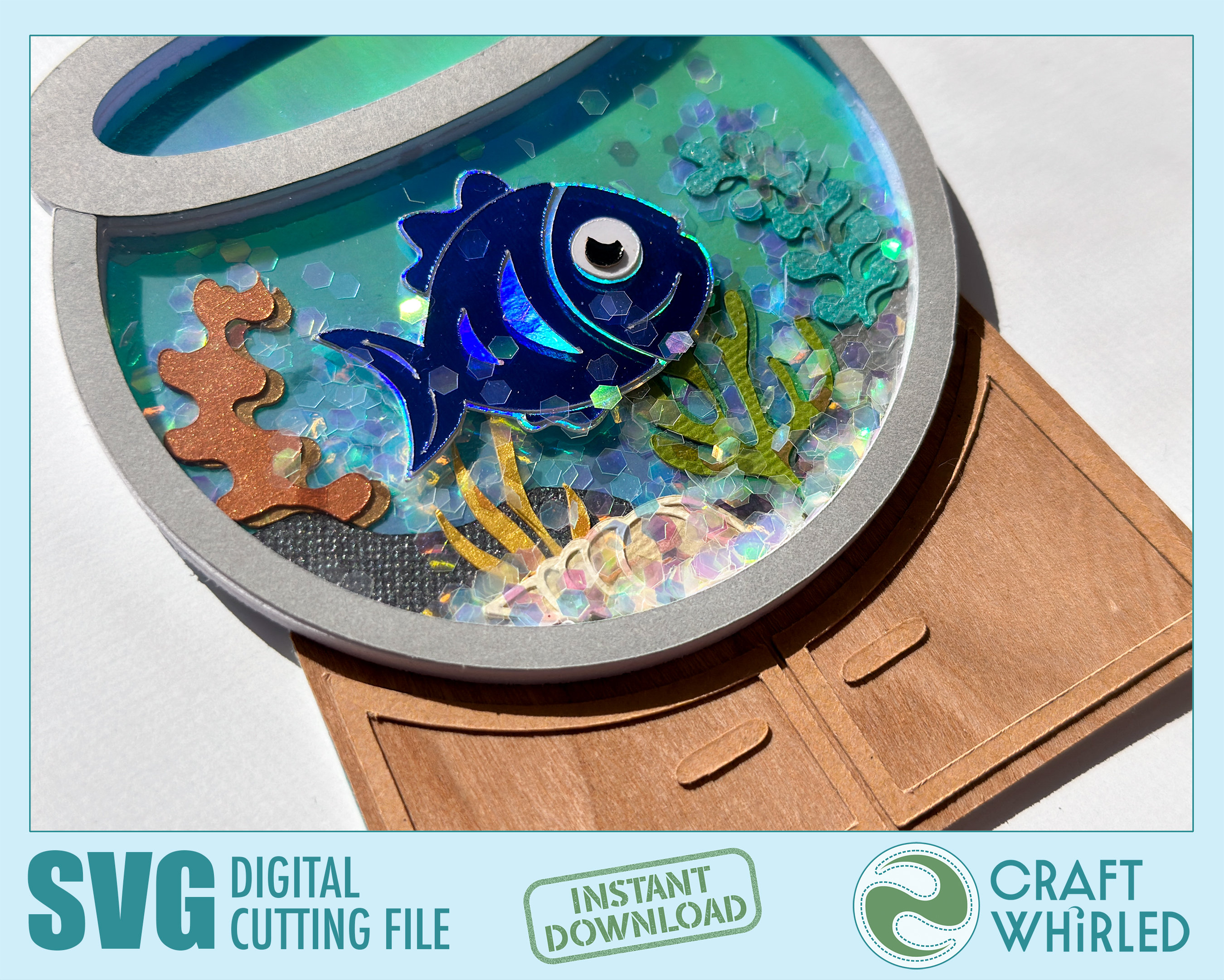 Fish Bowl Shaker Card SVG, DXF, EPS Shaker Card Cut File Cricut ...