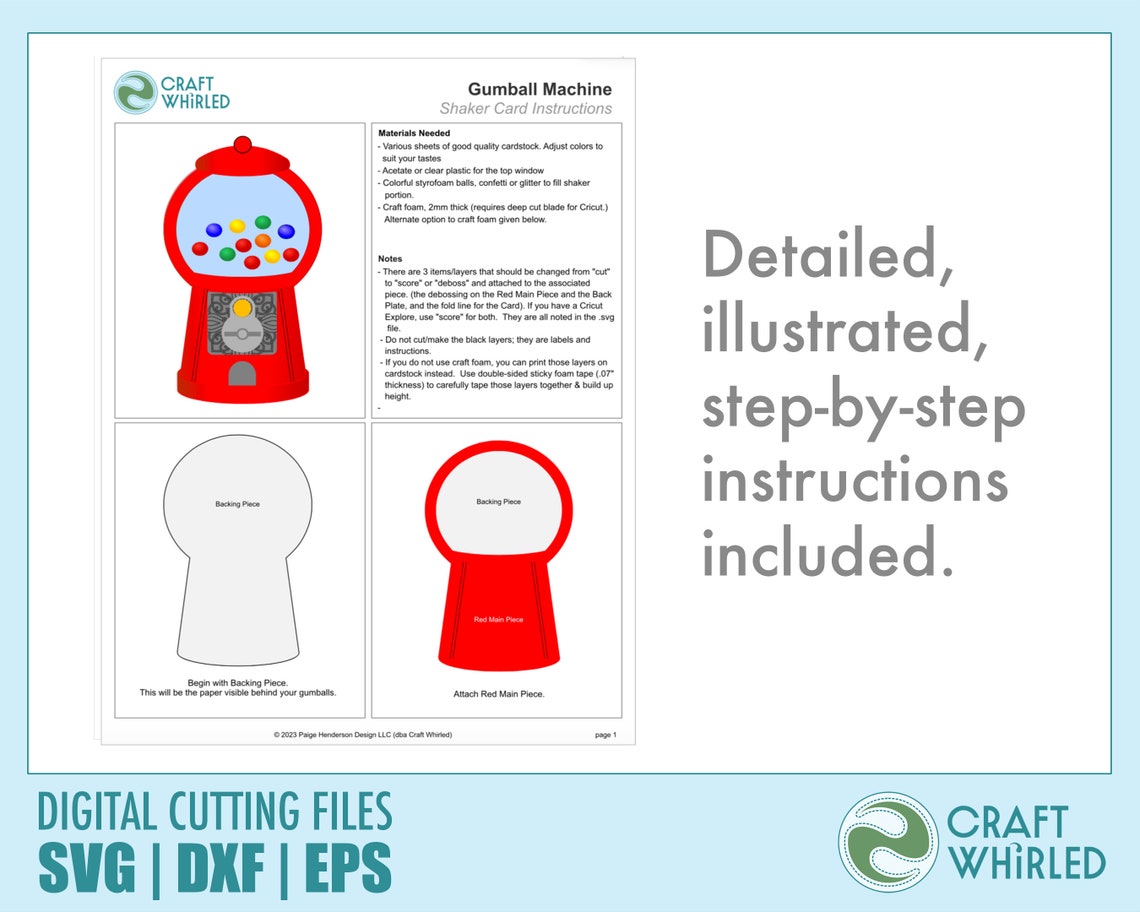 Gumball Machine Shaker Card Cut File | DIY (svg, Dxf, Eps) Digital ...