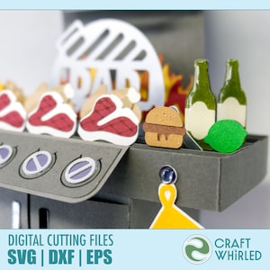 Pop-up Grill Card | SVG, DXF, EPS 3D Card Cut File | Cricut Silhouette ...