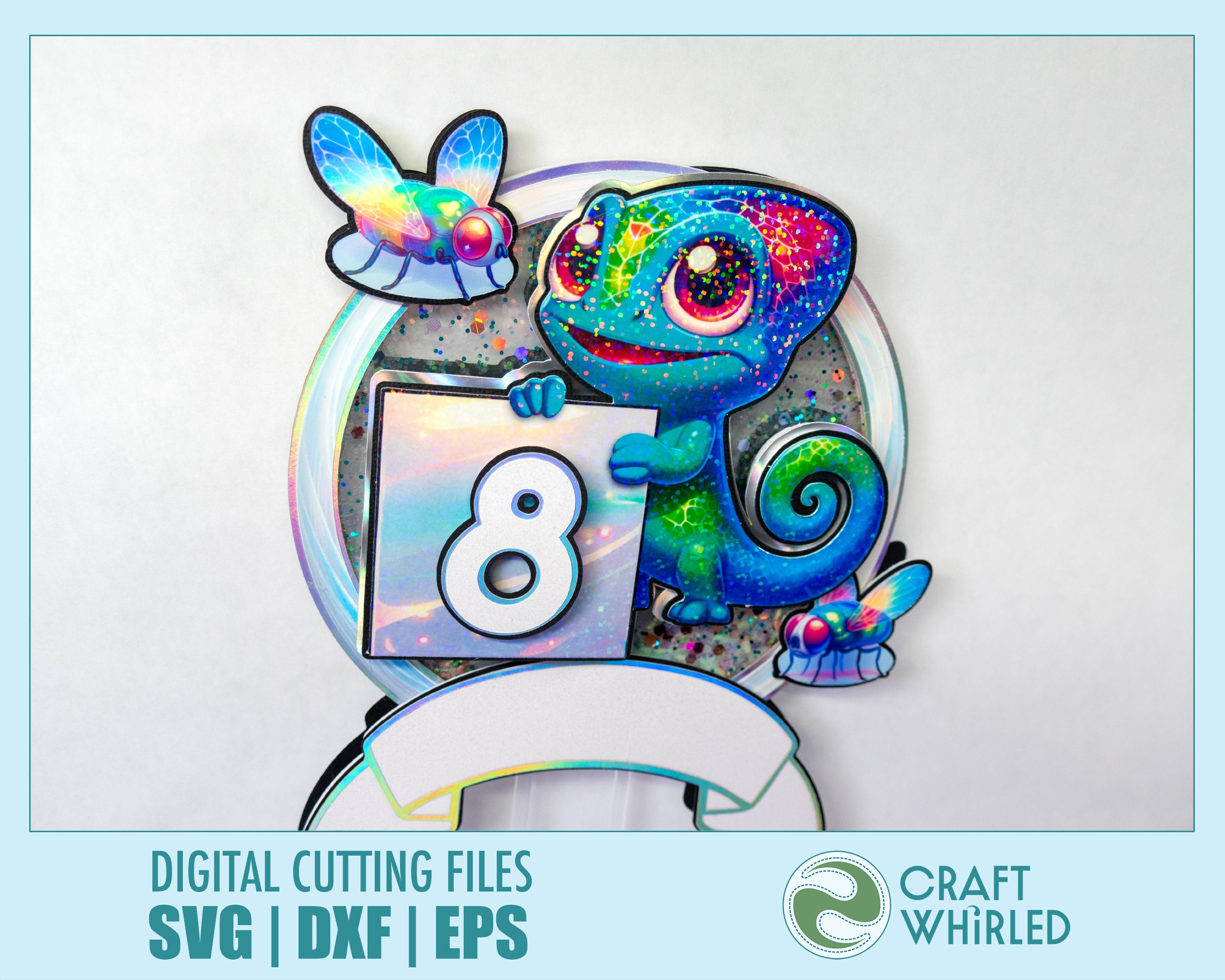 Chameleon Cake Topper | SVG, DXF, EPS Cut Files | Cricut Silhouette Diy ...