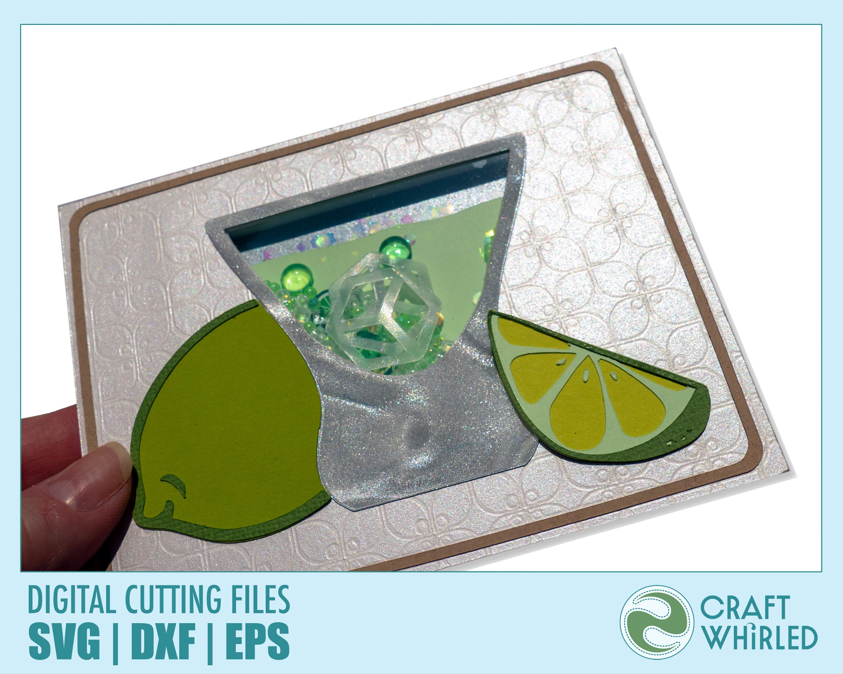 Lime Cocktail Shaker Card SVG, DXF, EPS Shaker Card Cut File Cricut ...