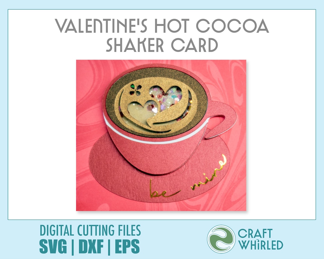 Valentine Hot Cocoa Shaker Card SVG | DIY Cutting File (digital ...
