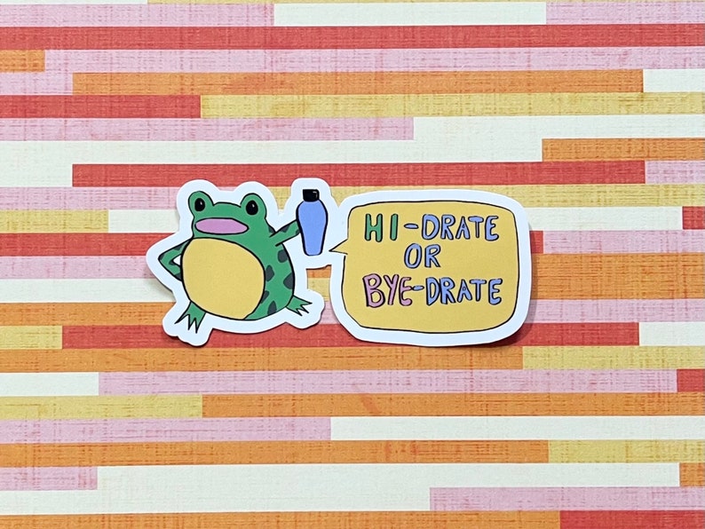 Sassy Hydrate Water Bottle Frog Sticker - Etsy