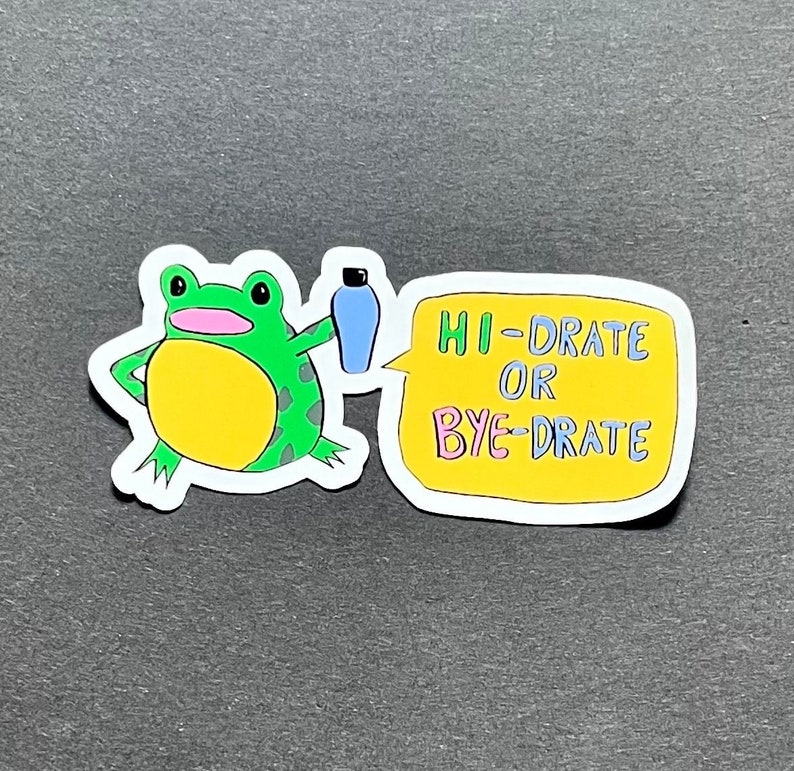 Sassy Hydrate Water Bottle Frog Sticker - Etsy