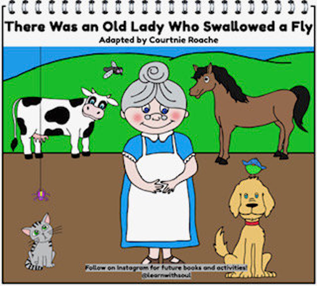 There Was an Old Lady Who Swallowed a Fly DIGITAL - Etsy