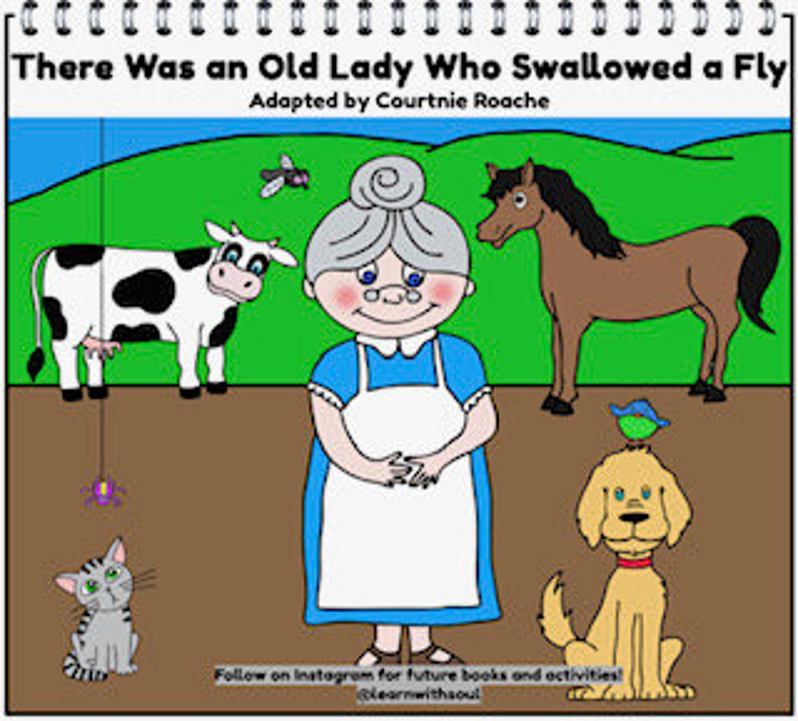 There Was an Old Lady Who Swallowed a Fly DIGITAL - Etsy