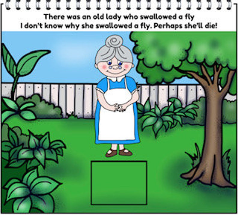 There Was an Old Lady Who Swallowed a Fly DIGITAL - Etsy
