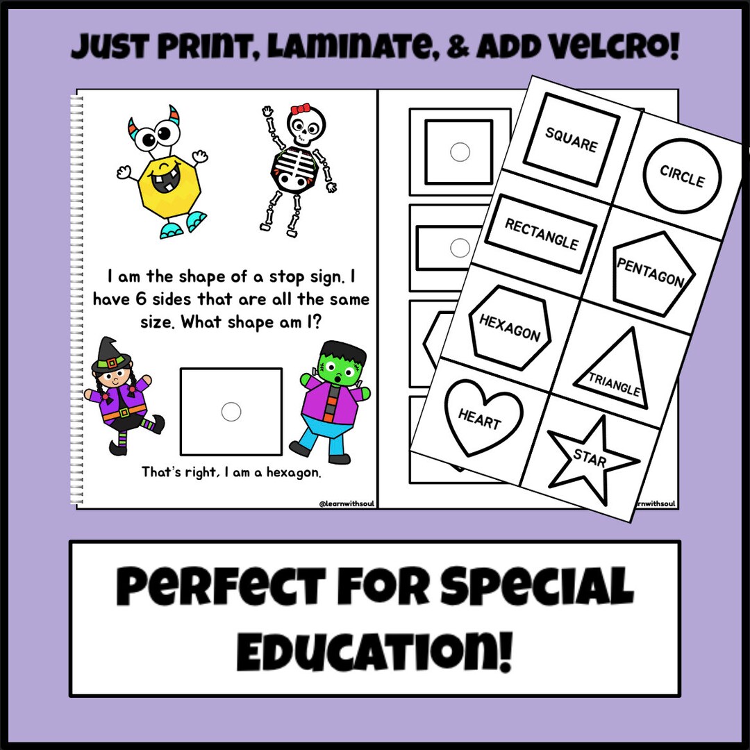 HARD COPY Halloween Shapes Adapted Book - Etsy