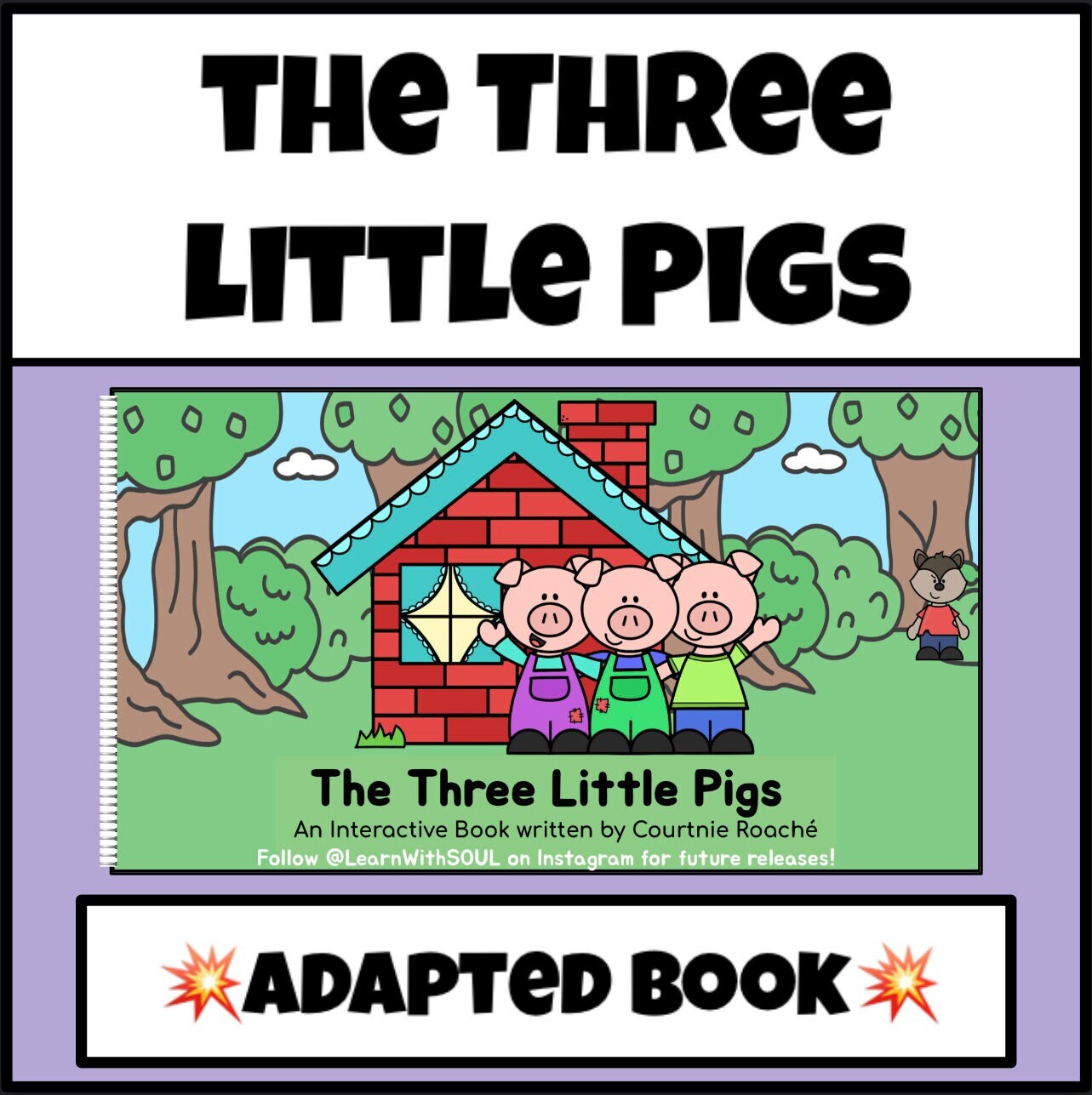 HARD COPY Three Little Pigs Adapted Book - Etsy