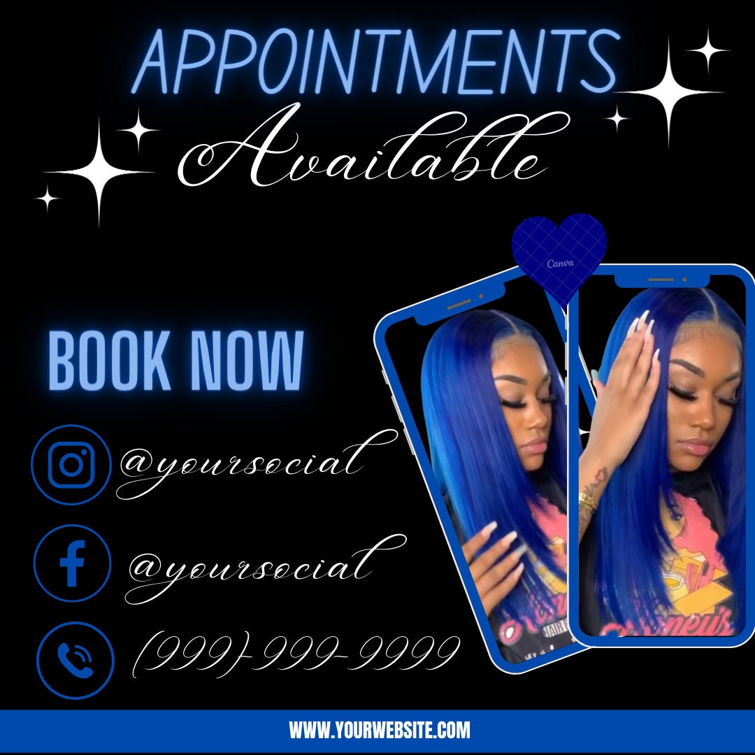 Editable Hair Appointment Flyer, Premade Flyer Template, Hair ...
