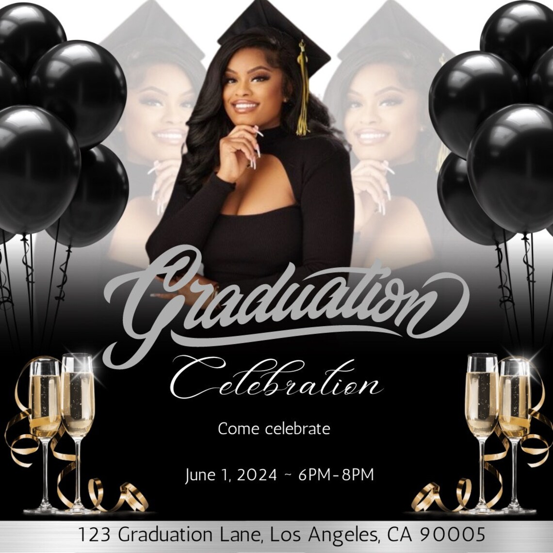 Graduation Celebration Flyer, Premade Flyer Templates, Grad ...