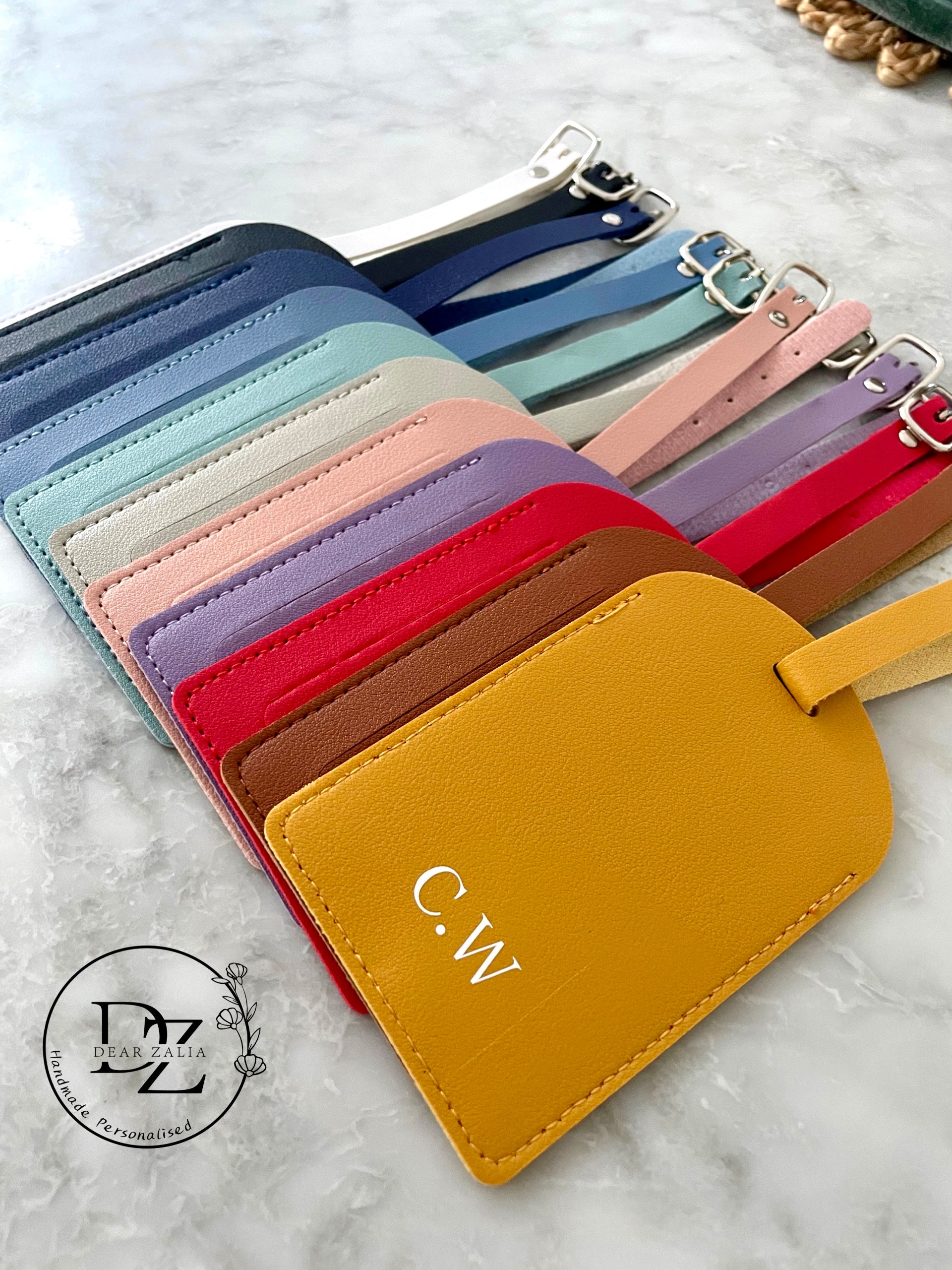 Personalised Initial Name Luggage Tag Travelling Holiday birthday ...