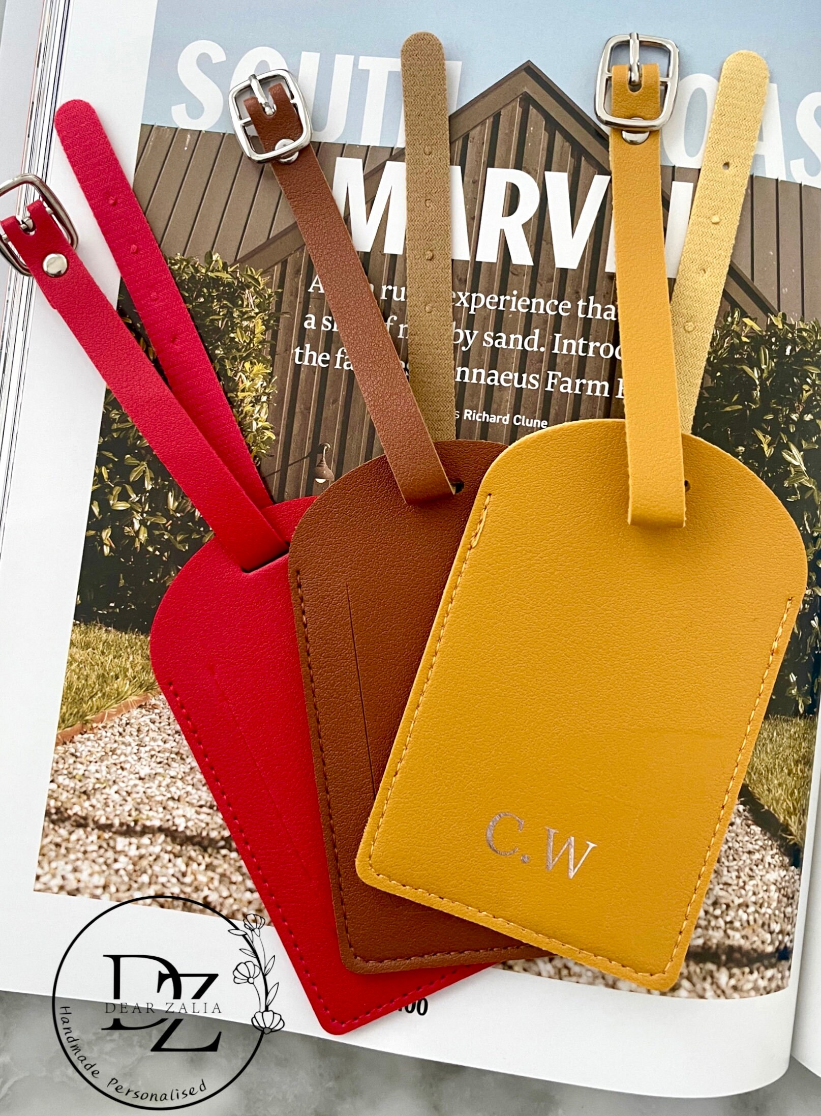 Personalised Initial Name Luggage Tag Travelling Holiday birthday ...