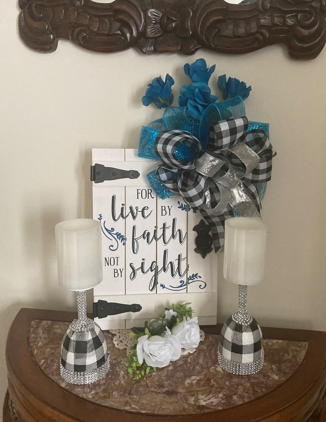 Country Gate Scripture Display We Walk by Faith Gift Display - Etsy
