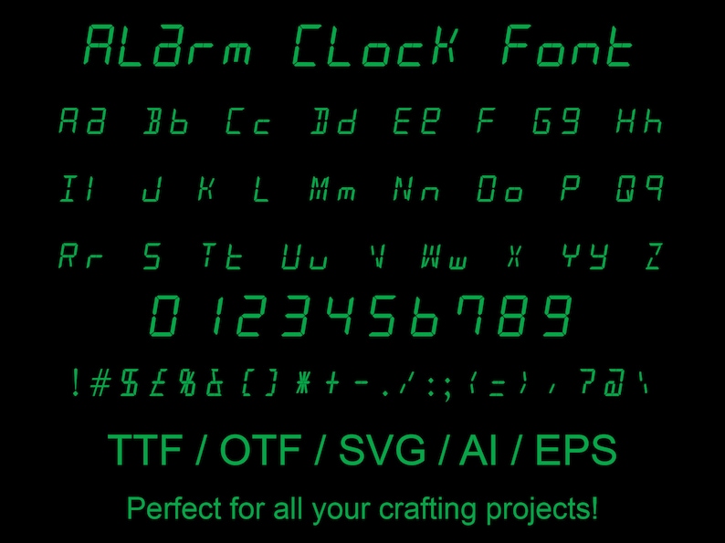 Alarm Clock Font Ttf Otf Svg Eps Silhouette Circuit Crafting Gifts ... Alarm Clock Font Ttf Otf Svg Eps Silhouette Circuit Crafting Gifts ...