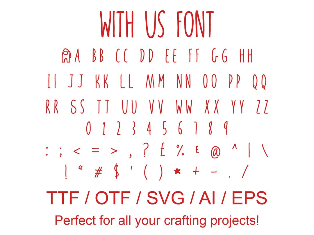 With Us Font | Ttf | Otf | Svg | Eps | Silhouette | Circuit | Crafting ...
