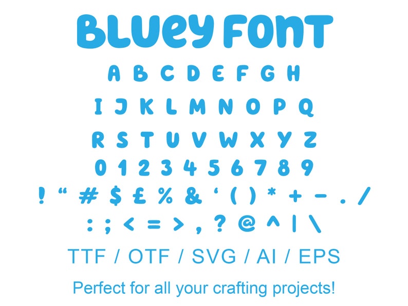 Bluey Font ttf otf svg eps silhouette circuit - Etsy.de
