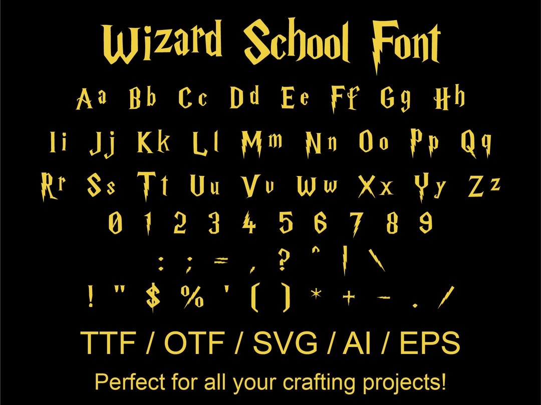 Wizard School Font | Ttf | Otf | Svg | Eps | Silhouette | Circuit ...