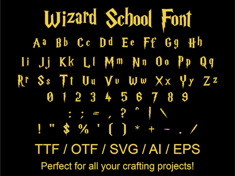 Wizard School Font | Ttf | Otf | Svg | Eps | Silhouette | Circuit ...